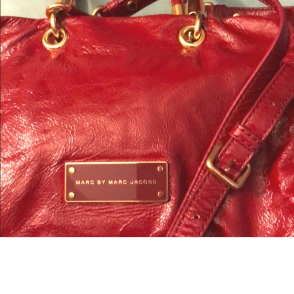 Marc Jacobs | Bags | Marc By Marc Jacobs Designer Red Leather Handbag ...
